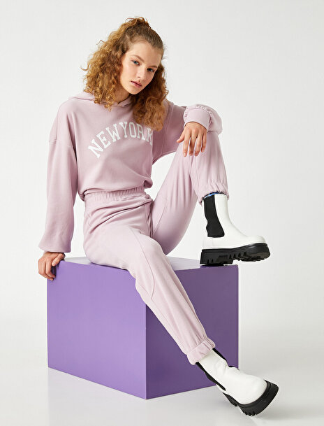 Koton Ole Genç Kız Beli Lastikli Dikişli Jogger Eşorfman Altı