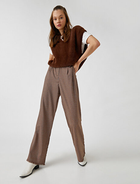 Koton Kadın Yüksek Bel Bol Paça Palazzo Pantolon