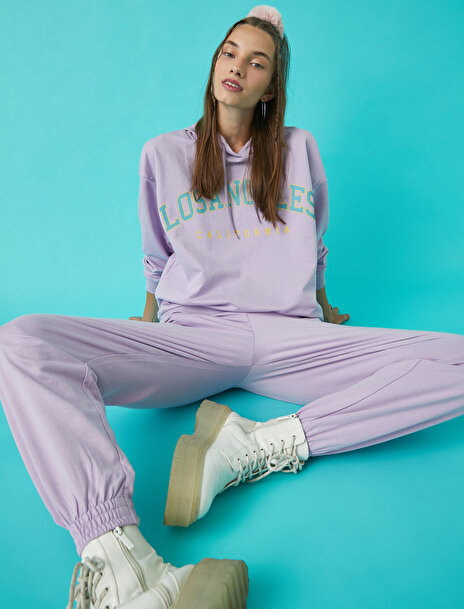 Koton Ole Genç Kız Pamuklu Jogger Eşofman Altı Paçası Lastikli