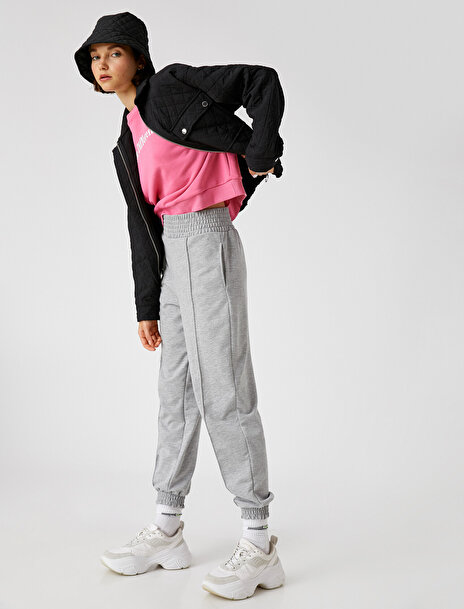 Koton Ole Genç Kız Önden Şeritli Yüksek Bel Jogger Eşofman Altı