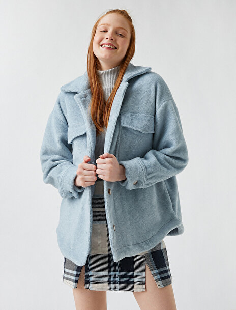 Koton Ole Genç Kız Polarlı Cepli Gömlek Ceket