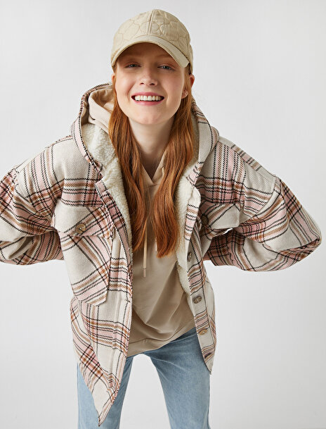 Koton Ole Genç Kız İçi Polarlı Ekoseli Gömlek Ceket