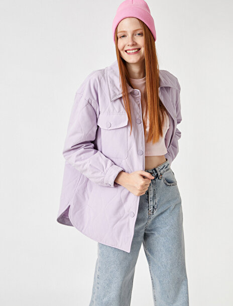 Koton Ole Genç Kız Polo Yaka Cepli Mont