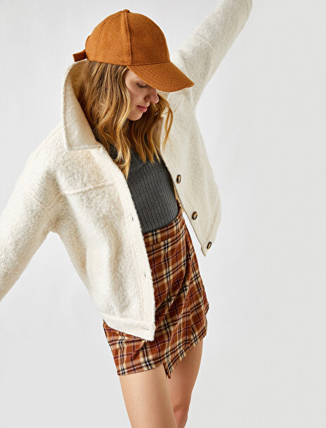 Koton Ole Genç Kız Polo Yaka Peluş Mont