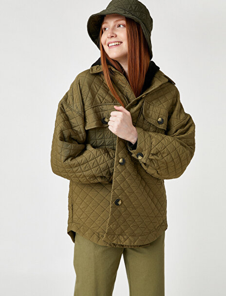 Koton Ole Genç Kız Polo Yaka Kapitone Mont