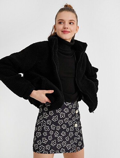 Koton Ole Genç Kız Fermuarlı Peluş Ceket