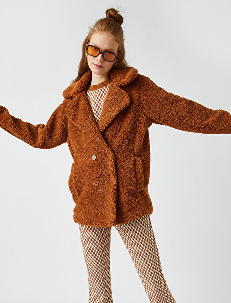 Koton Kadın Katlı Yaka Peluş Kaban