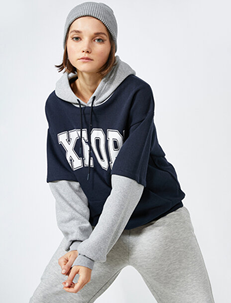 Koton Ole Genç Kız Baskılı Kapüşonlu Oversize Çift Kat Sweatshirt Koton Ole Genç Kız Baskılı Kapüşonlu Oversize Çift Kat Sweatshirt