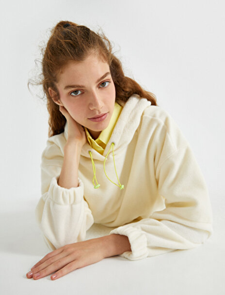 Koton Ole Genç Kız Kapüşonlu Kolları Lastikli Sweatshirt