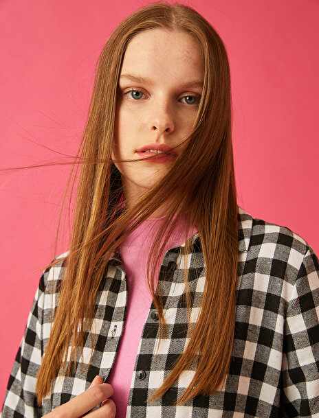 Koton Ole Genç Kız Polo Yaka Ekose Uzun Kollu Flanel Gömlek Koton Ole Genç Kız Polo Yaka Ekose Uzun Kollu Flanel Gömlek