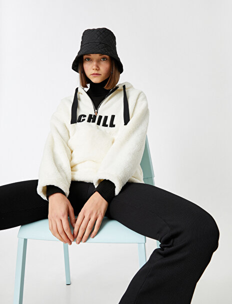Koton Ole Genç Kız Kapüşonlu Fermuarlı Peluş Sweatshirt Koton Ole Genç Kız Kapüşonlu Fermuarlı Peluş Sweatshirt