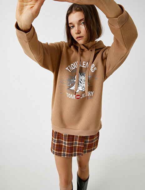 Koton Ole Genç Kız Tom&Jerry Baskılı Sweatshirt Kapüşonlu Uzun Kollu Koton Ole Genç Kız Tom&Jerry Baskılı Sweatshirt Kapüşonlu Uzun Kollu