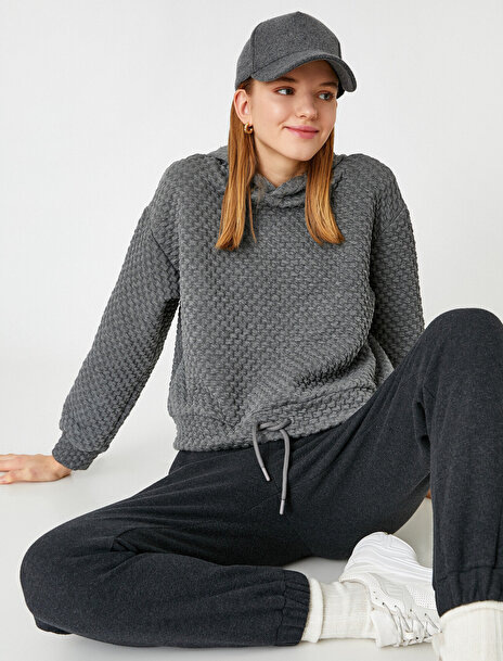 Koton Ole Genç Kız Kapüşonlu Kapitone Uzun Kollu Sweatshirt