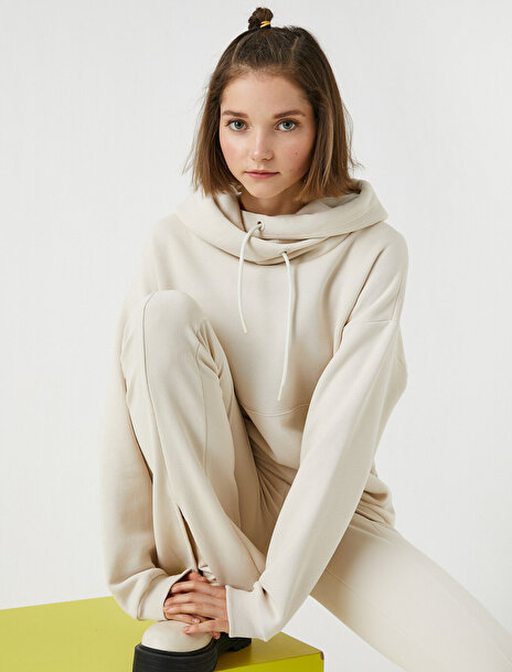 Koton Ole Genç Kız Şal Yaka Kanguru Cepli Sweatshirt