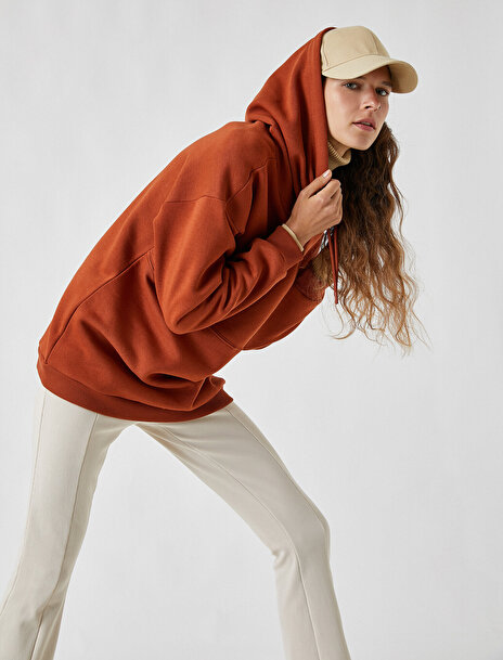 Koton Ole Genç Kız Şal Yaka Kanguru Cepli Sweatshirt