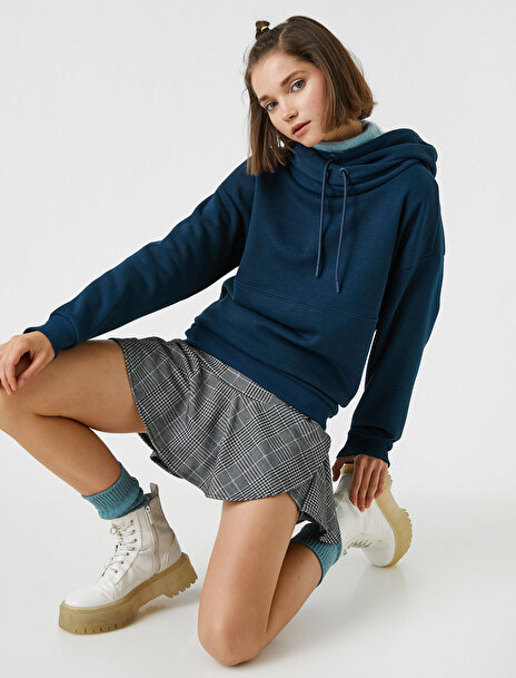 Koton Ole Genç Kız Şal Yaka Kanguru Cepli Sweatshirt