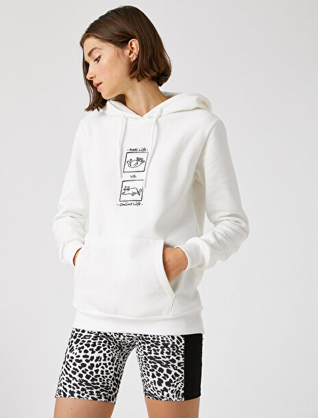 Koton Ole Genç Kız Kedi Baskılı Sweatshirt Kapüşonlu Kanguru Cepli Koton Ole Genç Kız Kedi Baskılı Sweatshirt Kapüşonlu Kanguru Cepli