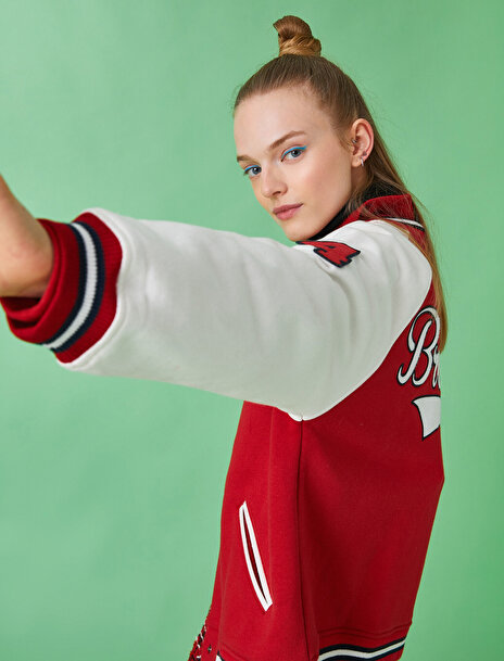 Koton Ole Genç Kız Kolej Bomber Ceket Sweatshirt