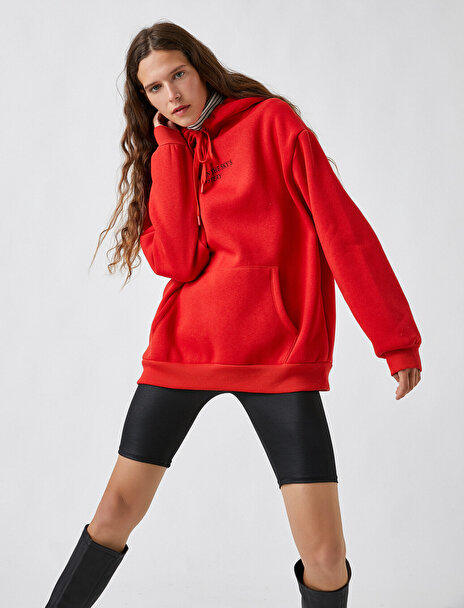 Koton Ole Genç Kız Kapüşonlu Baskılı Kanguru Cepli Sweatshirt