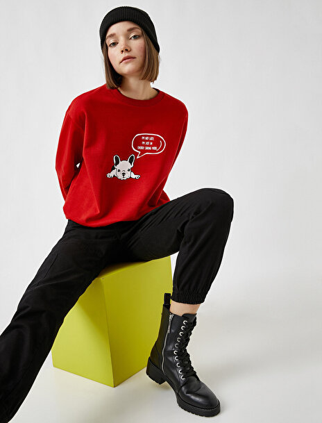 Koton Ole Genç Kız Uzun Kollu Baskılı Sweatshirt