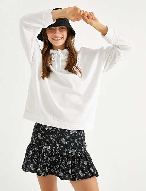 Koton Ole Genç Kız Desenli Fırfırlı Etek