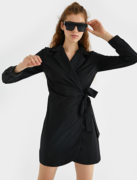 Koton Ole Genç Kız Anvelop Elbise Gömlek Yaka Pamuklu Mini