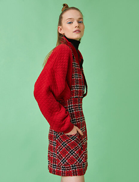 Koton Ole Genç Kız Ekoseli Tulum Elbise