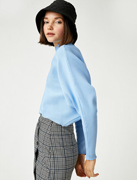 Koton Ole Genç Kız Balon Kollu Kazak Dik Yaka