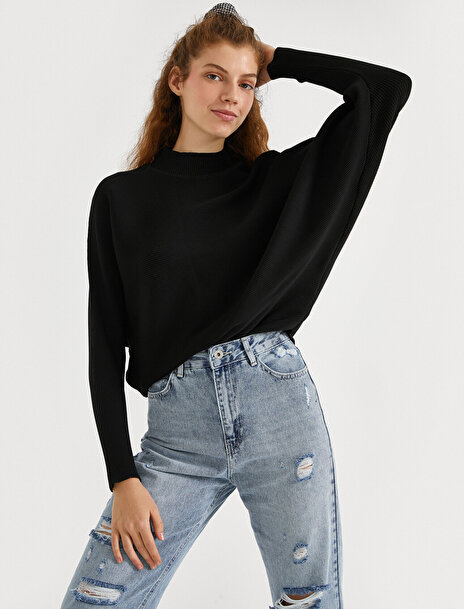 Koton Ole Genç Kız Balon Kollu Kazak Dik Yaka