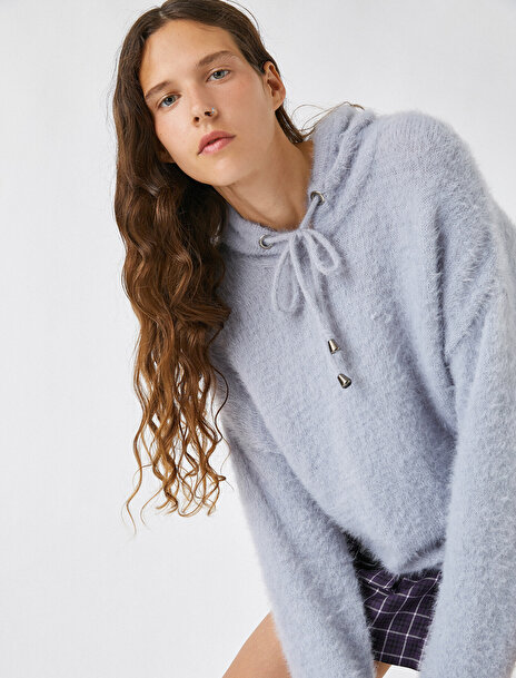 Koton Ole Genç Kız Kapüşonlu Tüylü Kazak