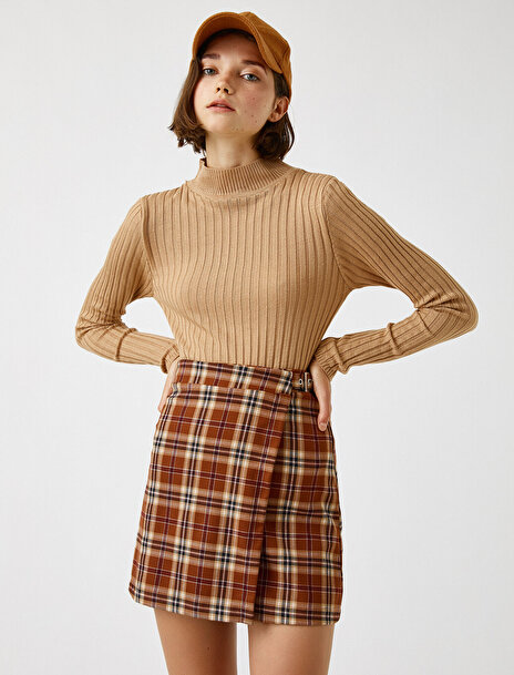 Koton Ole Genç Kız Balıkçı Yaka Ribanalı Uzun Kollu Kazak