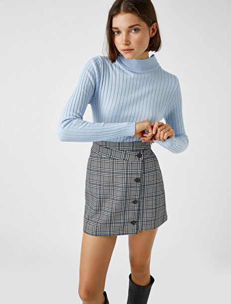 Koton Ole Genç Kız Balıkçı Yaka Ribanalı Uzun Kollu Kazak