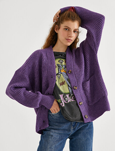 Koton Ole Genç Kız Düğmeli Cepli Yelek Uzun Kollu