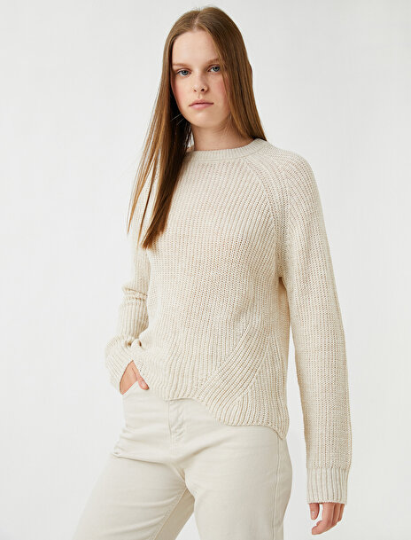 Koton Ole Genç Kız Bisiklet Yaka Kazak Zikzak Kesim Detaylı Koton Ole Genç Kız Bisiklet Yaka Kazak Zikzak Kesim Detaylı