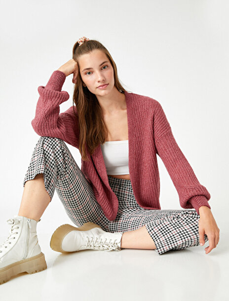 Koton Ole Genç Kız Örme Yelek Uzun Kollu Kısa