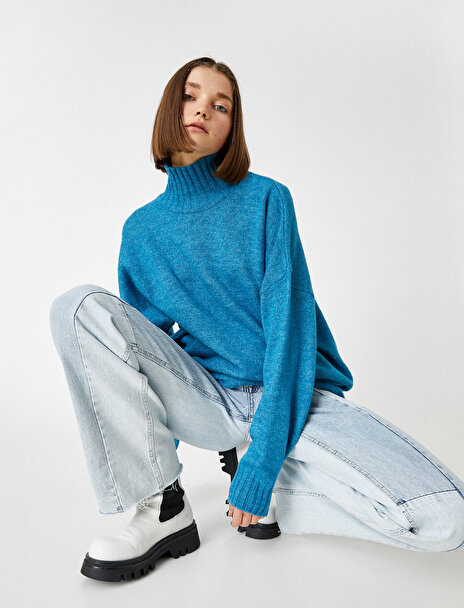 Koton Ole Genç Kız Boğazlı Uzun Kollu Triko Tunik Koton Ole Genç Kız Boğazlı Uzun Kollu Triko Tunik