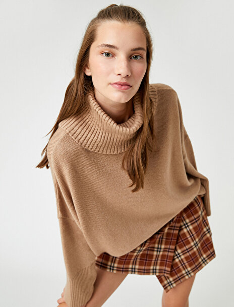 Koton Ole Genç Kız Balıkçı Yaka Kazak Uzun Kollu