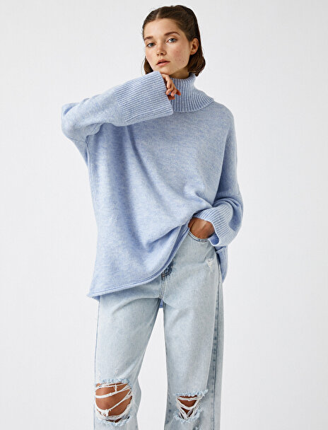 Koton Ole Genç Kız Balıkçı Yaka Kazak Uzun Kollu