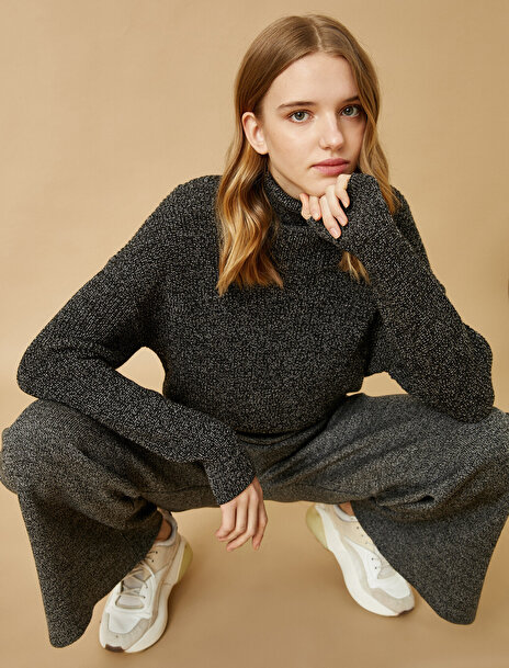 Koton Ole Genç Kız Balıkçı Yaka Kazak Uzun Kollu