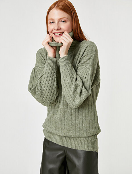 Koton Ole Genç Kız Balıkçı Yaka Uzun Kollu Oversize Kazak