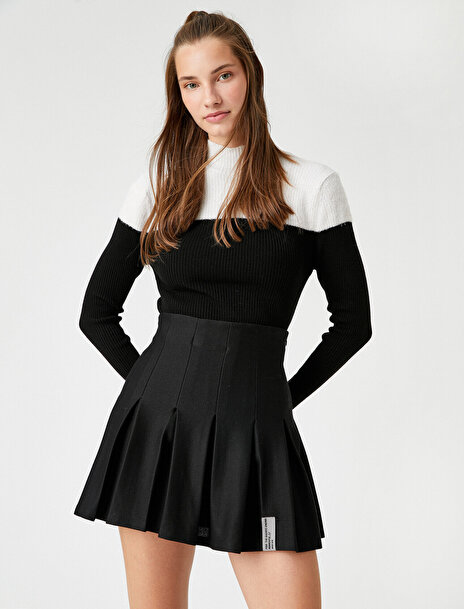 Koton Ole Genç Kız Renk Bloklu Kazak Uzun Kollu