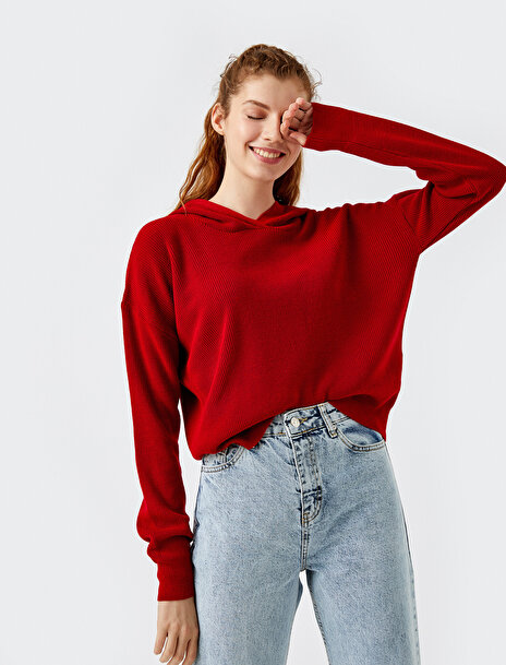 Koton Ole Genç Kız Kapüşonlu Oversize Kazak