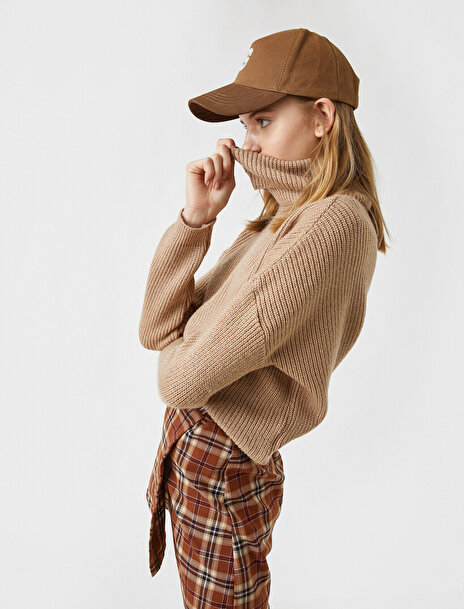 Koton Ole Genç Kız Balıkçı Yaka Ribanalı Oversize Kazak Koton Ole Genç Kız Balıkçı Yaka Ribanalı Oversize Kazak