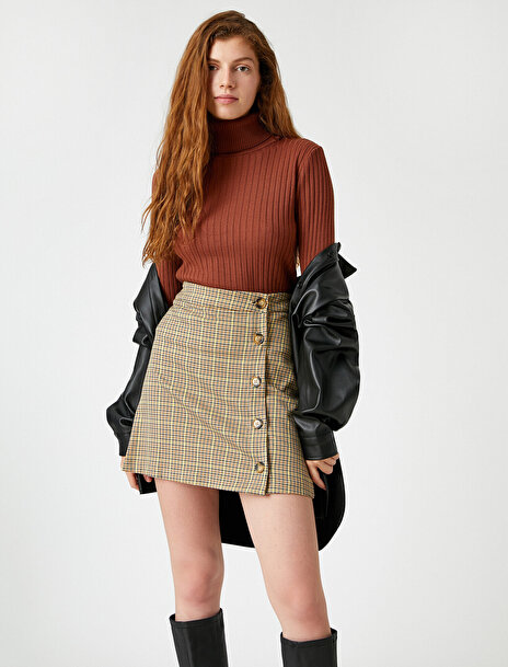 Koton Ole Genç Kız Balıkçı Yaka Fitilli Kazak