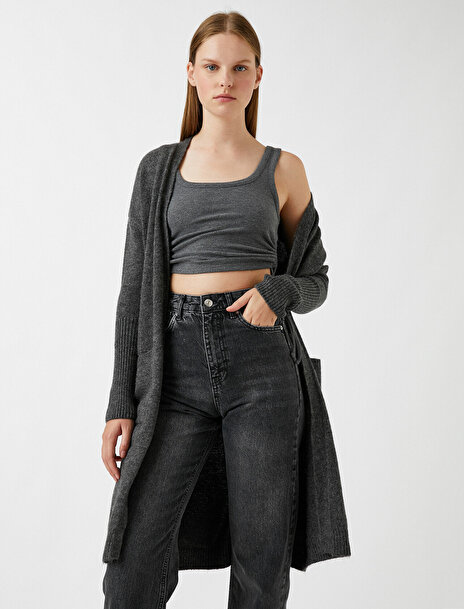 Koton Ole Genç Kız Cepli Uzun Hırka