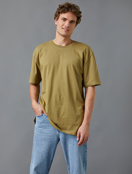 Koton Erkek Oversize Basic Tişört Pamuklu Koton Erkek Oversize Basic Tişört Pamuklu
