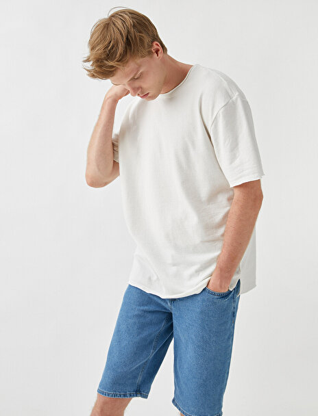 Koton Erkek Oversize Tişört Basic Pamuklu Koton Erkek Oversize Tişört Basic Pamuklu