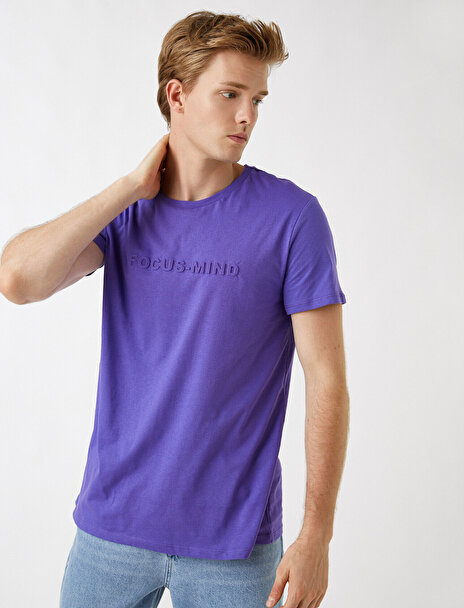 Koton Erkek Kabartma Baskılı Tişört Pamuklu