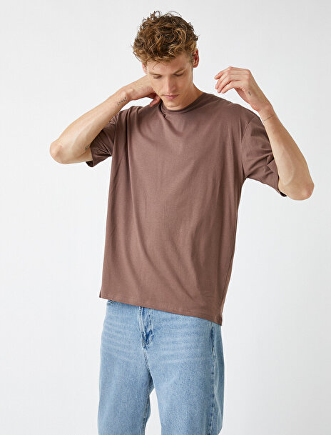 Koton Erkek Oversize Basic Tişört Pamuklu Koton Erkek Oversize Basic Tişört Pamuklu