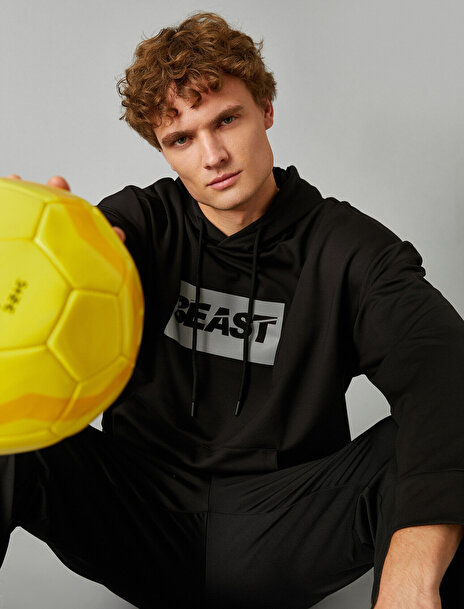 Koton Erkek Spor Kapşonlu Sweatshirt Baskılı